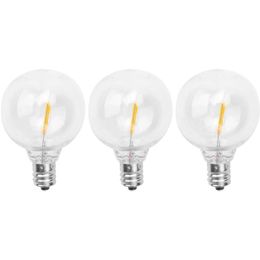 3 StüCk G40 led GlüHbirnen, E12 Schraube Sockel Bruchsichere Globe GlüHbirnen für Solar Lichter Ketten Warm Weiß