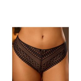 Lascana Panty schwarz Gr. 32/34 für Damen. Mit Spitze, Schmuckelement, Bänder, Schleife. Figurbetont. Nachhaltig.