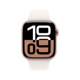 Apple Watch Series 10, Smartwatch roségold, Aluminium, 42 mm, Sportarmband blassrosa S/M