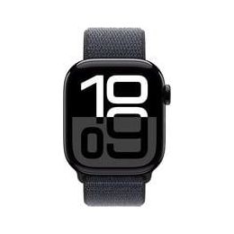 Apple Watch Series 10, Smartwatch schwarz (glänzend), Aluminium, 42 mm, Sport Loop Tinte, Cellular