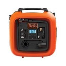 Black & Decker Kompressor ASI400-XJ, 11bar, Luftpumpe orange/schwarz, 12 Volt Zigarettenz&uuml;nder-Anschluss