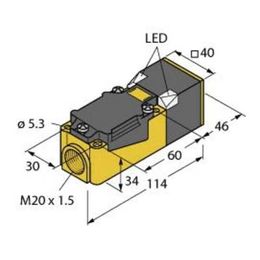 Turck Induktiver Sensor nicht bündig PNP, Wechsler NI40U-CP40-VP4X2