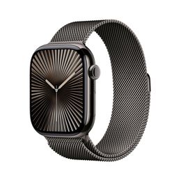 Apple Watch Series 10 Titan Schiefer (GPS + Cellular) 46mm (Milanaise Armband schiefer) S/M