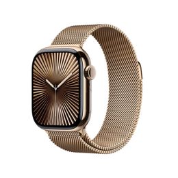 Apple Watch Series 10 Titan Gold (GPS + Cellular) 42mm (Milanaise Armband gold)