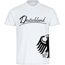 multifanshop® Herren T-Shirt - Deutschland - Adler seitlich - Druck schwarz