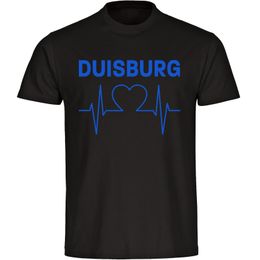 multifanshop® Kinder T-Shirt - Duisburg - Herzschlag - Druck blau