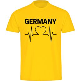 multifanshop® Herren T-Shirt - Germany - Herzschlag - Druck schwarz