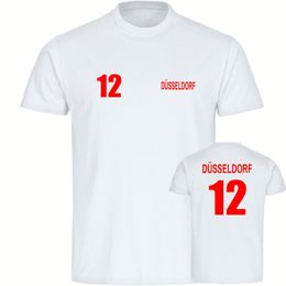 multifanshop® Kinder T-Shirt - Düsseldorf - Trikot 12 - Druck rot