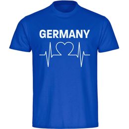 multifanshop® Herren T-Shirt - Germany - Herzschlag - Druck weiß