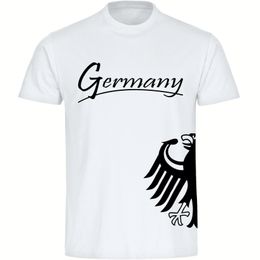 multifanshop® Herren T-Shirt - Germany - Adler seitlich - Druck schwarz