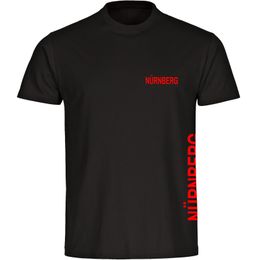 multifanshop Kinder T-Shirt - Nürnberg - Brust & Seite - Druck rot - Kind