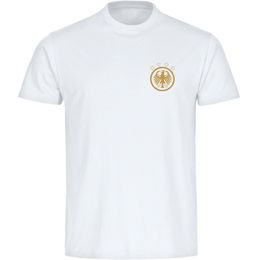 multifanshop® Herren T-Shirt - Deutschland - Adler Retro Gold - Druck gold metallic