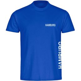 multifanshop Kinder T-Shirt - Hamburg - Brust & Seite - Druck weiß - Kind