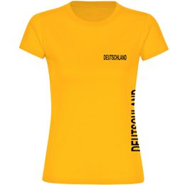 multifanshop Damen T-Shirt - Deutschland - Brust & Seite - Druck schwarz - Frauen