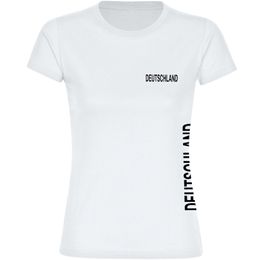 multifanshop Damen T-Shirt - Deutschland - Brust & Seite - Druck schwarz - Frauen