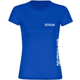 multifanshop Damen T-Shirt - Deutschland - Brust & Seite - Druck weiß - Frauen