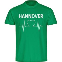 multifanshop® Kinder T-Shirt - Hannover - Herzschlag - Druck weiß