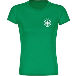 multifanshop Damen T-Shirt - Deutschland - Adler Retro - Druck weiß - Frauen