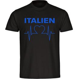 multifanshop Kinder T-Shirt - Italien - Herzschlag - Druck blau - Kind