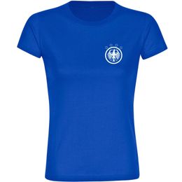 multifanshop Damen T-Shirt - Deutschland - Adler Retro - Druck weiß - Frauen