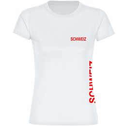 multifanshop Damen T-Shirt - Schweiz - Brust & Seite - Druck rot - Frauen