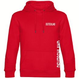 multifanshop® Kapuzen Sweatshirt - Deutschland - Brust & Seite - Druck weiß