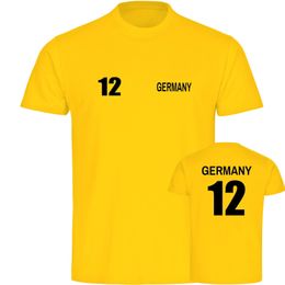 multifanshop® Kinder T-Shirt - Germany - Trikot 12 - Druck schwarz