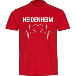 multifanshop Kinder T-Shirt - Heidenheim - Herzschlag - Druck weiß - Kind