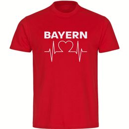 multifanshop Kinder T-Shirt - Bayern - Herzschlag - Druck weiß - Kind