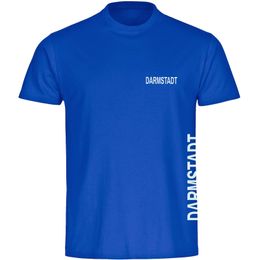 multifanshop Kinder T-Shirt - Darmstadt - Brust & Seite - Druck weiß - Kind