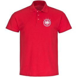 multifanshop® Poloshirt - Deutschland - Adler Retro - Druck weiß