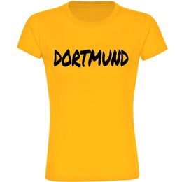 multifanshop Damen T-Shirt - Dortmund - Textmarker - Druck schwarz - Frauen