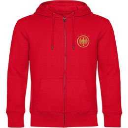 multifanshop Kapuzen Sweatshirt Jacke - Deutschland - Adler Retro Gold - Druck gold metallic - Sweat