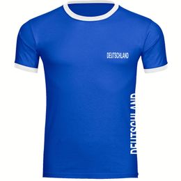 multifanshop® Kontrast T-Shirt - Deutschland - Brust & Seite - Druck weiß