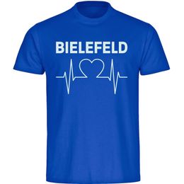 multifanshop Kinder T-Shirt - Bielefeld - Herzschlag - Druck weiß - Kind