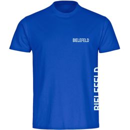 multifanshop Kinder T-Shirt - Bielefeld - Brust & Seite - Druck weiß - Kind