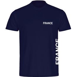 multifanshop Herren T-Shirt - France - Brust & Seite - Druck weiß - Männer