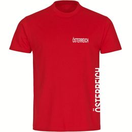 multifanshop® Herren T-Shirt - Österreich - Brust & Seite - Druck weiß