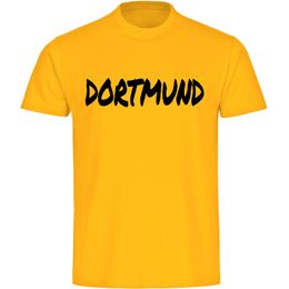 multifanshop® Herren T-Shirt - Dortmund - Textmarker - Druck schwarz