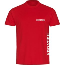 multifanshop® Herren T-Shirt - Kroatien - Brust & Seite - Druck weiß