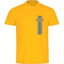 multifanshop® Kinder T-Shirt - Ukraine - Streifen - Druck blau