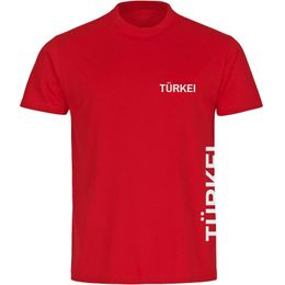 multifanshop® Herren T-Shirt - Türkei - Brust & Seite - Druck weiß