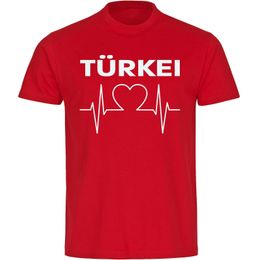 multifanshop® Herren T-Shirt - Türkei - Herzschlag - Druck weiß