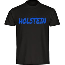 multifanshop® Herren T-Shirt - Holstein - Textmarker - Druck blau