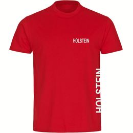 multifanshop® Herren T-Shirt - Holstein - Brust & Seite - Druck weiß