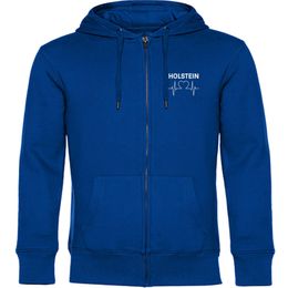 multifanshop® Kapuzen Sweatshirt Jacke - Holstein - Herzschlag - Druck weiß