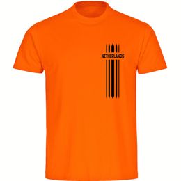 multifanshop Herren T-Shirt - Netherlands - Streifen - Druck schwarz - Männer