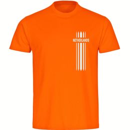 multifanshop Herren T-Shirt - Netherlands - Streifen - Druck weiß - Männer