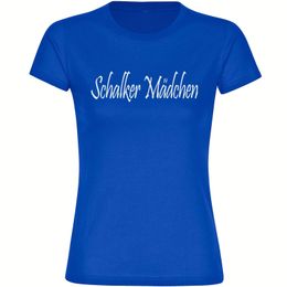 multifanshop® Kinder T-Shirt - Schalke - Schalker Mädchen - Druck weiß