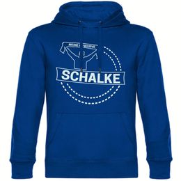 multifanshop® Kapuzen Sweatshirt - Schalke - Meine Fankurve - Druck weiß